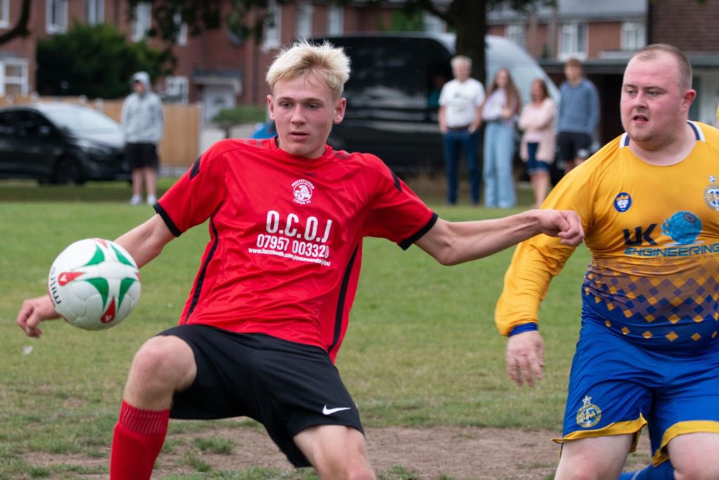 Chirk Town and Penyffordd Lions flying in the North East Wales Football ...